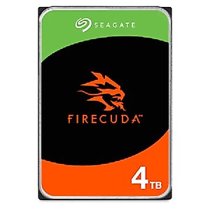 Seagate FireCuda HDD, 4TB, Internal Hard Drive HDD - 3.5 Inch CMR SATA 6GB/s 7,200 RPM 256 MB Cache 300TB/year (ST4000DX005)