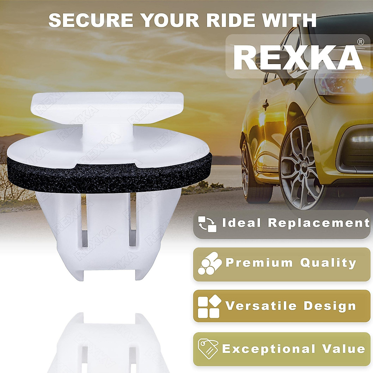 Rexka 30pcs Wheel Arch Fender Flare Moulding Clips 76882-JG10A Compatible with Nissan Infiniti Armada Murano Juke QX56 QX80