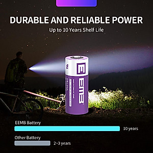 EEMB CR123A 3V Lithium Batteries 4 Pack 1700mAh 3 Volt 123 Battery with High Capacity for Flashlight Toys Alarm System Non-Rechargeable Battery