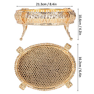 Fruit Tray, Food Dessert Storage Zinc Alloy Tray, Kitchens Food Tray Retro‑Style 8.4x6.4x4.2in for Daily Use Elegant Decorations