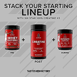 Six Star Creatine Pills Post Workout X3 Creatine Capsules | Creatine Monohydrate Blend | Muscle Recovery & Muscle Builder for Men & Women | Creatine Supplements, 20 Servings
