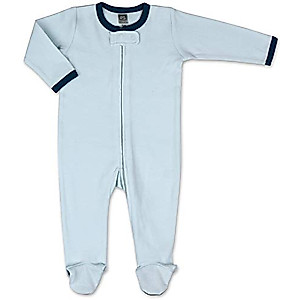 The Peanutshell Baby Sleeper Set for Boys or Girls | 3 Pack in Dinosaur, Solid Blue & Dots | Newborn to 9M Footed Pajamas (Newborn)