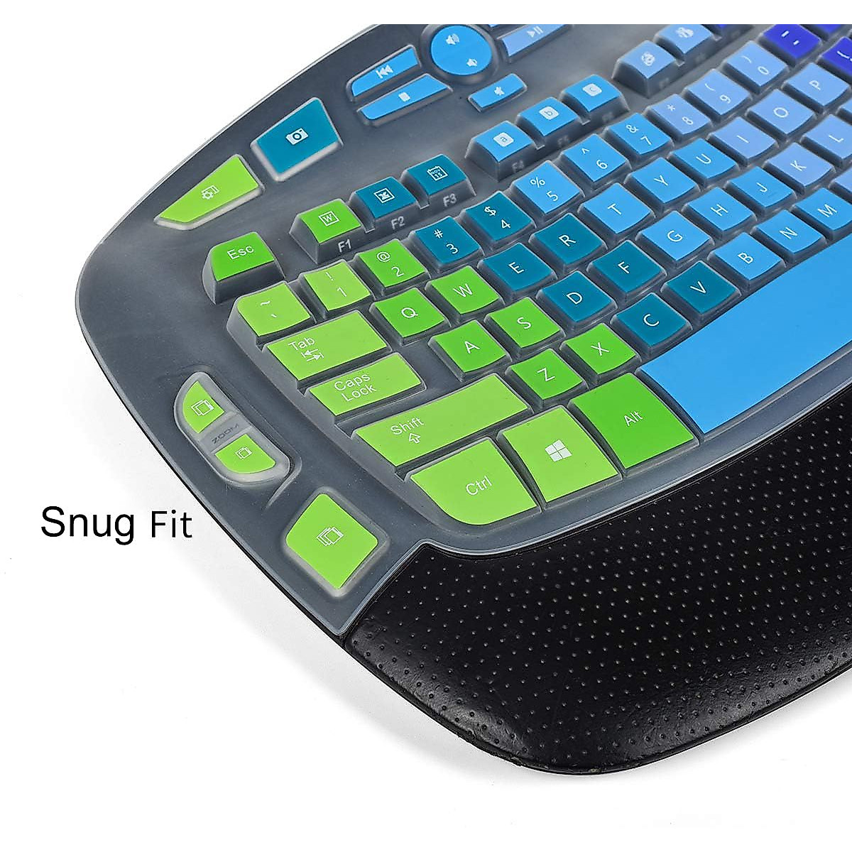 Colorful Keyboard Cover Compatible with Logitech K350 MK550 MK570 Wireless Wave Keyboard, Logitech K350 MK550 MK570 Full Keyboard Protector Skin -Rainbow