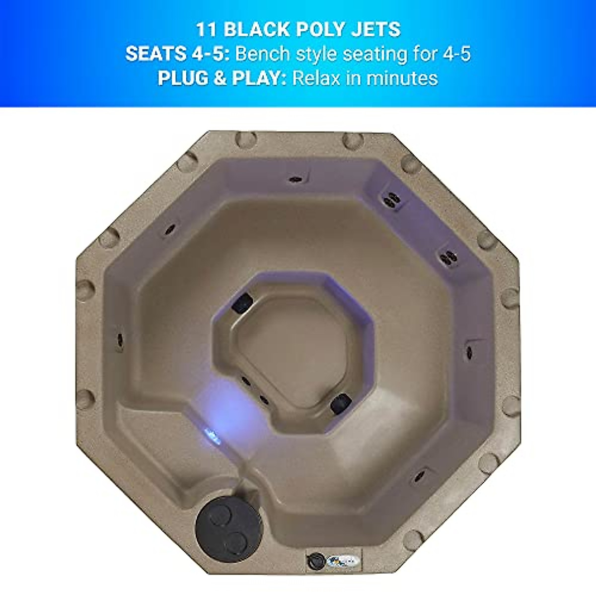 Essential Hot Tubs 11-Jet 2023 Integrity Hot Tub, Seats 4-5, Cobblestone