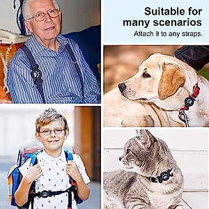 SZJCLTD Waterproof Airtag Dog Collar Holder (2 Pack), Protective Anti-Lost Airtag Case for GPS Dog Tracker, Silicone Airtag Cat Collar Dog Airtag Holder for Pets(Black/White)