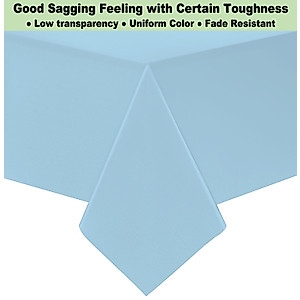 Plastic Light Sky Blue Tablecloths 3 Pack Disposable Table Covers 54" x 108" Powder lt Blue Table Cloths for Gender Reveal Parties Baby Shower Engagement Wedding, Fits 6 to 8 Foot Rectangle Tables