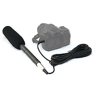 Ksalfoto 3.5mm DSLR Interview Condenser Uni-Directional Mic Shotgun Camera Camcorder Microphone