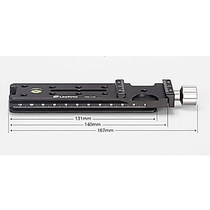 Leofoto NR-140 Nodal Slide Rail with Arca Clamp, 140mm Dual Arca Rail, 1/4" Camera Screw, Bubble Level