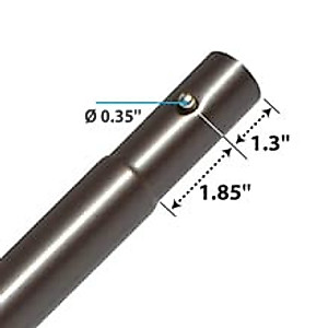 YardGrow Replacement Umbrella Lower Pole for Patio Umbrella, with Bullet Buckle (45.6''L, with bullet buckle) (Brown-45.6''L, with bullet buckle)