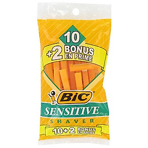 Bic Sensitive Single Blade Disposable Razor 10 ct per pack 5 packs ( 50 razors)