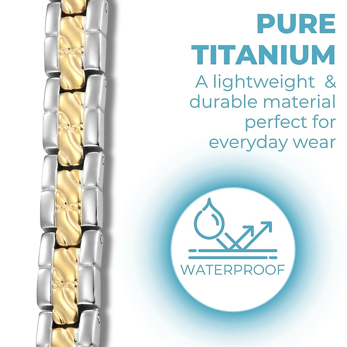 Willis Judd Womens Titanium Magnetic Therapy Bracelet for Arthritis Pain Relief Size Adjusting Tool and Gift Box Included