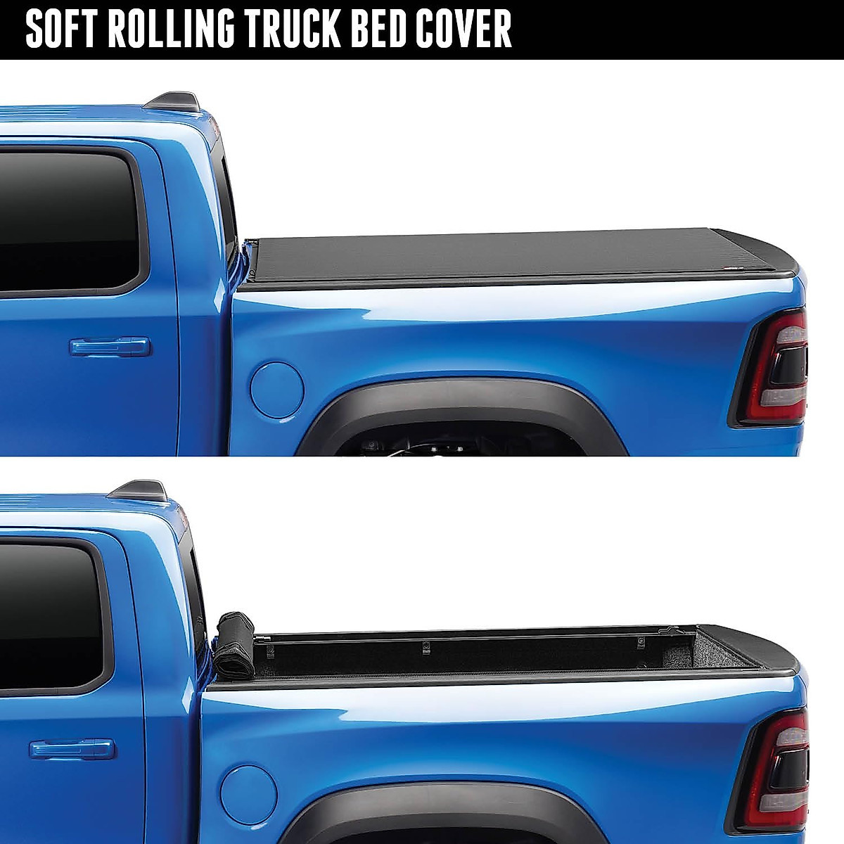 RealTruck TruXedo Pro X15 Soft Roll Up Truck Bed Tonneau Cover | 1486901 | Fits 2019 - 2025 Dodge Ram 1500, Does Not Fit w/ Multi-Function (Split) Tailgate 6' 4" Bed (76.3")