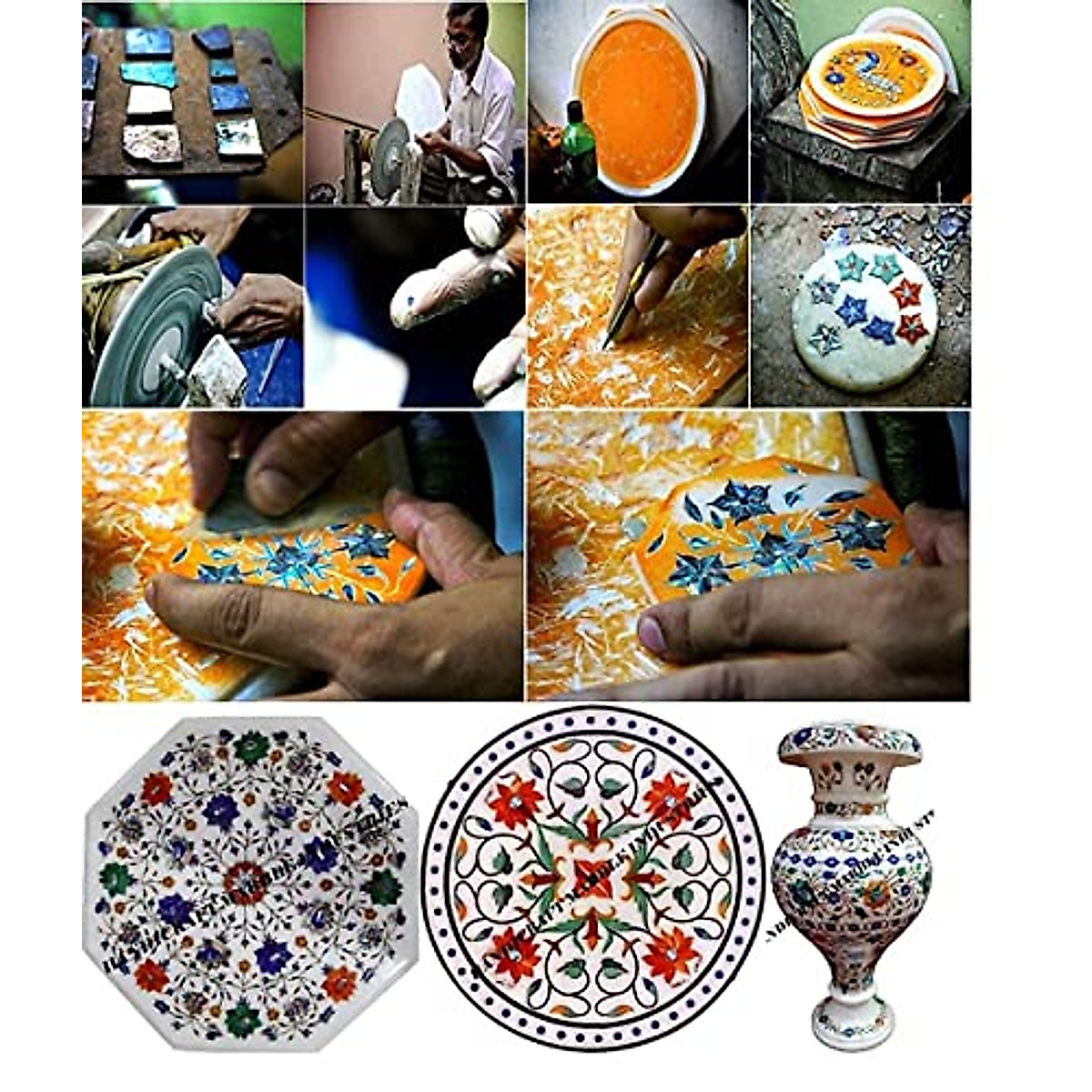 48 x 24 Inch Marble Dining Table, Eating Table, Breakfast Table, Dinner Table, Marble Patio Table, Rectangle Table, Garden Decor Table