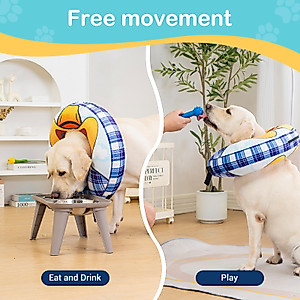 Avont Inflatable Dog Cone Collar After Surgery, Soft Dog Donut Collar to Stop Licking, E Collar Cone Alternative for Small Medium Large Dogs -Cowboy(L)