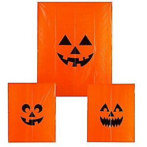 JOYIN 6 Pcs Halloween Jack O’ Lantern Pumpkin Lawn Bags Halloween Plastic Trash Bags Halloween Yard Fall Leaf Pumpkin Bags for Halloween Decorations, Halloween Party Supplies, Halloween Party Favor