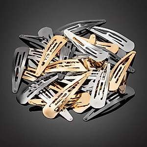 Geyoga 30 Pieces 4 Inch Metal Snap Hair Clips for Women Snap Barrettes Nonslip Large Women Hair Accessories