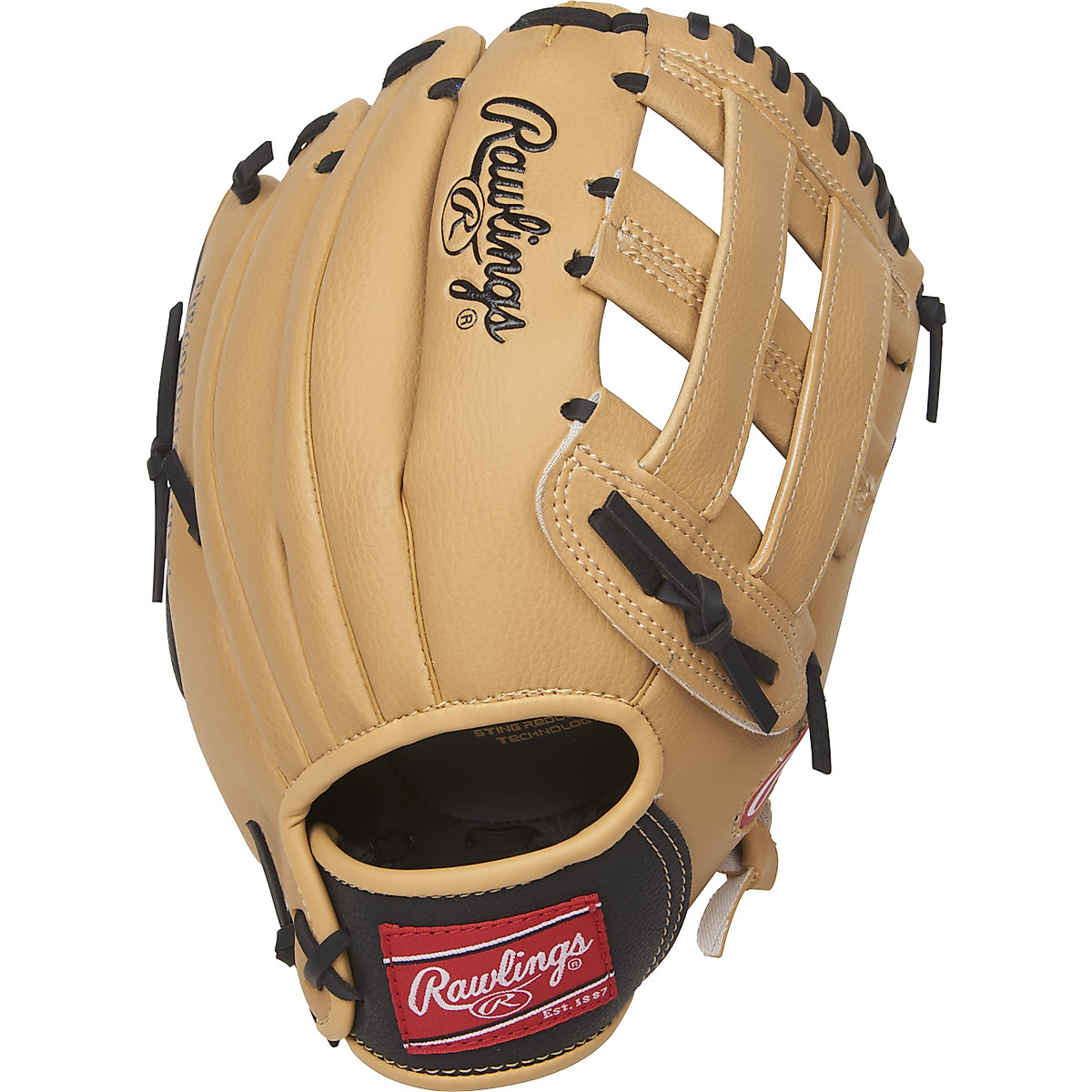 Rawlings | PLAYERS Series T-Ball & Youth Baseball Glove | Right Hand Throw | 11.5" | Camel/Black