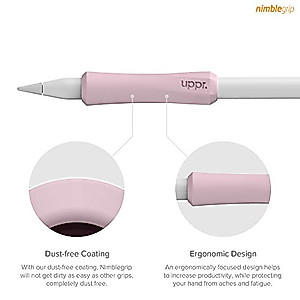 UPPERCASE Designs NimbleGrip Premium Silicone Ergonomic Grip Holder, Dual Sided Design, Compatible with Apple Pencil 1st Generation and Apple Pencil 2nd Generation (1 Pack, Pink)