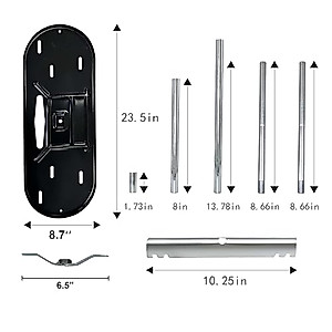 RVPNR RV Dual Propane Tank Mounting Rack 40lb,30lb and 20ld Tanks for Camper and Travel Trailers with Different Connecting Pipes, Black, White, Grey or Red Options (Grey)