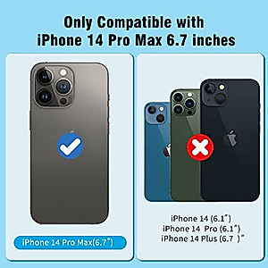 Jeywiry [7 in 1 for iPhone 14 Pro Max Case, with 2 Pcs Screen Protector ＆ 2 Pcs Camera Lens Protector, Slim Thin Shockproof Case 6.7" [Military Grade Drop Protection] [Not Yellowing] - Crystal Clear