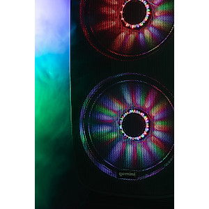 Gemini AS Series Professional Audio Dual 15-inch Portable Active PA Loudspeakers with Bluetooth Compatibility, Mic & Line XLR, 1/4", 1/8", RCA inputs