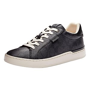 Coach Women's Lowline Coated Canvas Sneaker, Charcoal/Black, 9