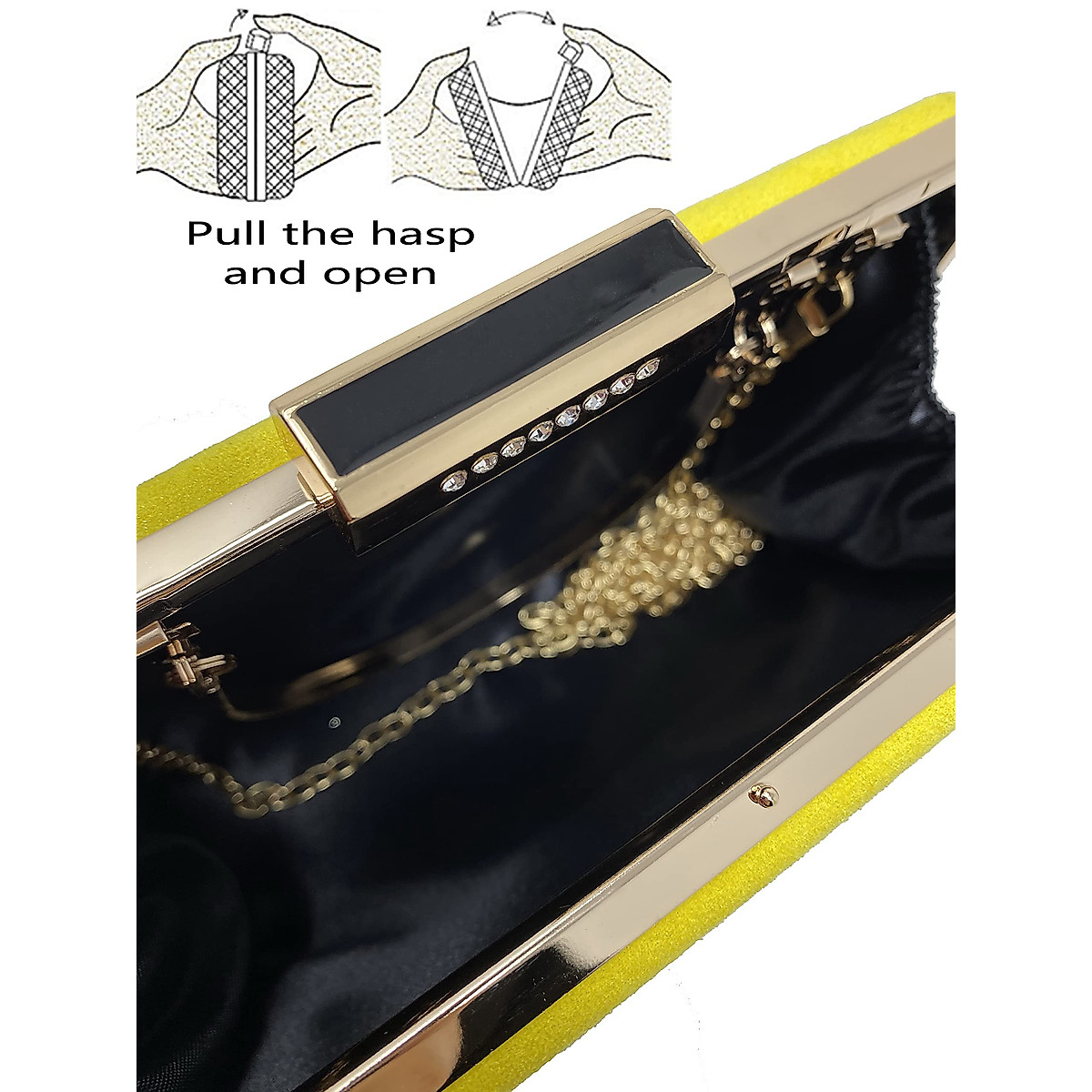 Cirilla Women Velvet Evening Bag Clutch Purse Crossbody Bag With Handle and Chain for Wedding Cocktail Party Banquet (Red)