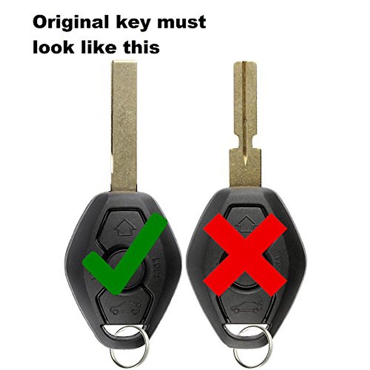 KeylessOption Keyless Entry Remote Control Car Key Fob Smooth Style Replacement for LX8 FZV