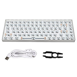 84Keys RGB DIY Mechanical Keyboard, 75% TKL Wired Gaming Keyboard DIY Kit with RGB Backlight, Hot Swappable 3pin 5pin Switch Shaft, USB Type C Wired Connection(Silver White)