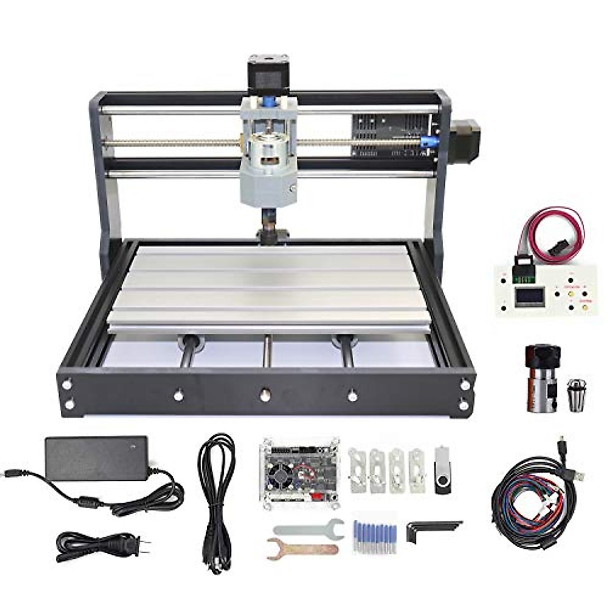 RATTMMOTOR CNC 3018 PRO CNC Wood Router Machine Kit GRBL Control 3 Axis DIY Mini CNC Engraver Milling Machine+GRBL Offline Controller+775 Spindle Motor ER11 for Carving Acrylic PVC PCB Plastic Wood