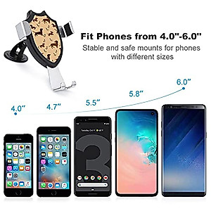 Hunting Dog Dachshund Leaves Flowers Car Phone Holder Long Arm Suction Cup Phone Stand Universal Car Mount for Smartphones