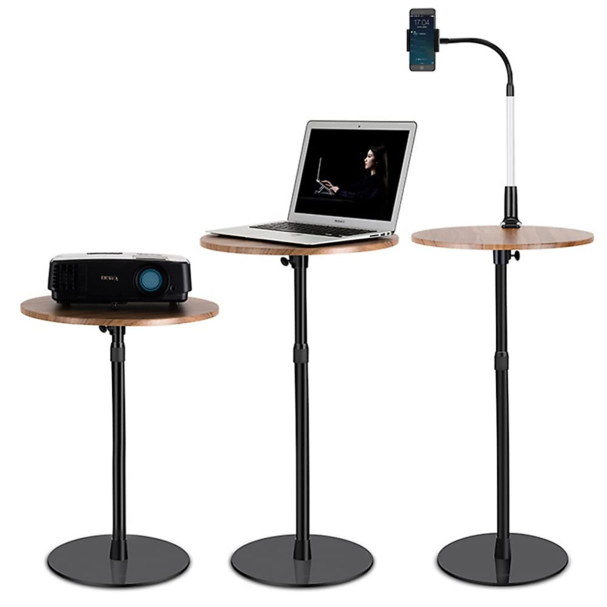 ERFEI Bar Table 15.75inch Small Round Top Adjustable Height 22.64-33.46in Multifunctional Side Table for Pub Bar Dining Bistro Cafe