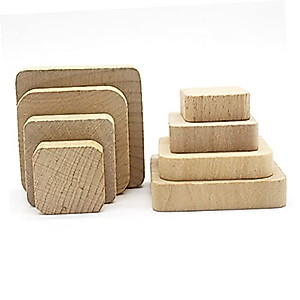 TEHAUX 10pcs Mini Blocks Void Stamp Wood Base Mini Wooden Cubes Unfinished Wood Cubes Crafts Scrapbooking Stamps Base Wooden Stamps Base Wood DIY Stamp Base Wood Carving Handle Wooden