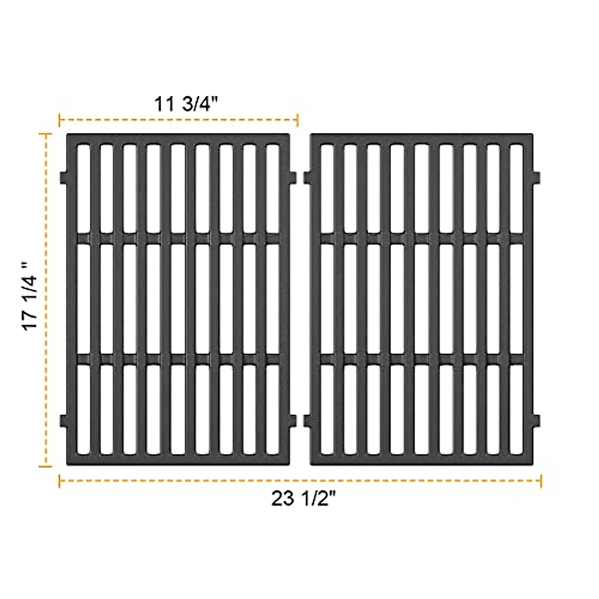 SafBbcue 7638 Cast Iron Cooking Grates Replacement for Weber E-310 E-320 S-310 Spirit II E-310 SP320 Spirit 700 Series Genesis Silver/Gold B/C 45010001 46510001 7526 7639 7525