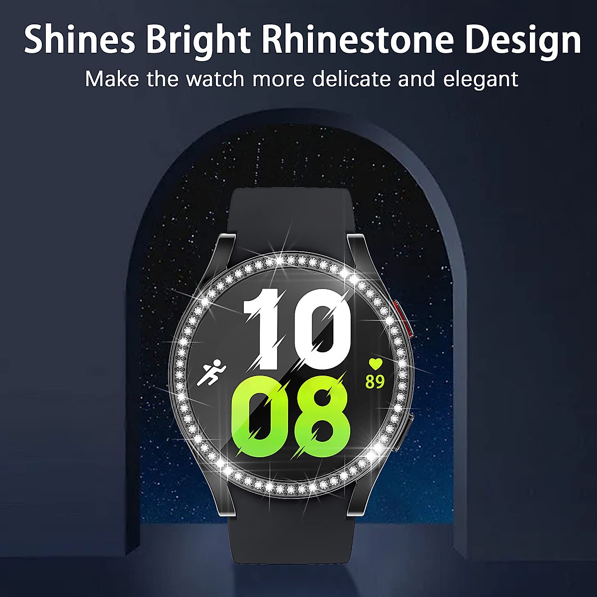 Wugongyan Screen Protector Case Compatible with Samsung Galaxy Watch 5 & Galaxy Watch 4 40mm 44mm Soft TPU Bling Diamond Case (7 Colors, 40mm)