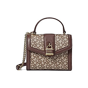 DKNY Ella Small Top-Handle Crossbody Chino/Wood Brown One Size