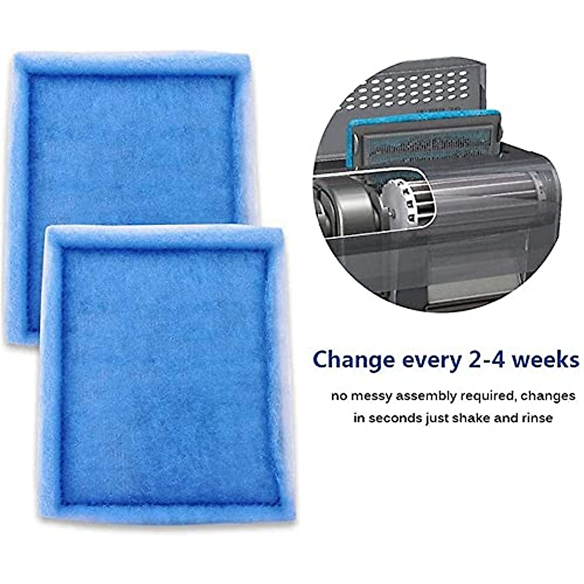 Wuonfsh Aquarium Filter Cartridge, Compatible with Aqua-Tech EZ-Change 2 Activated Carbon Filter Cartridges for 10-20 Gallon Aquarium Power Filters (6Pack)