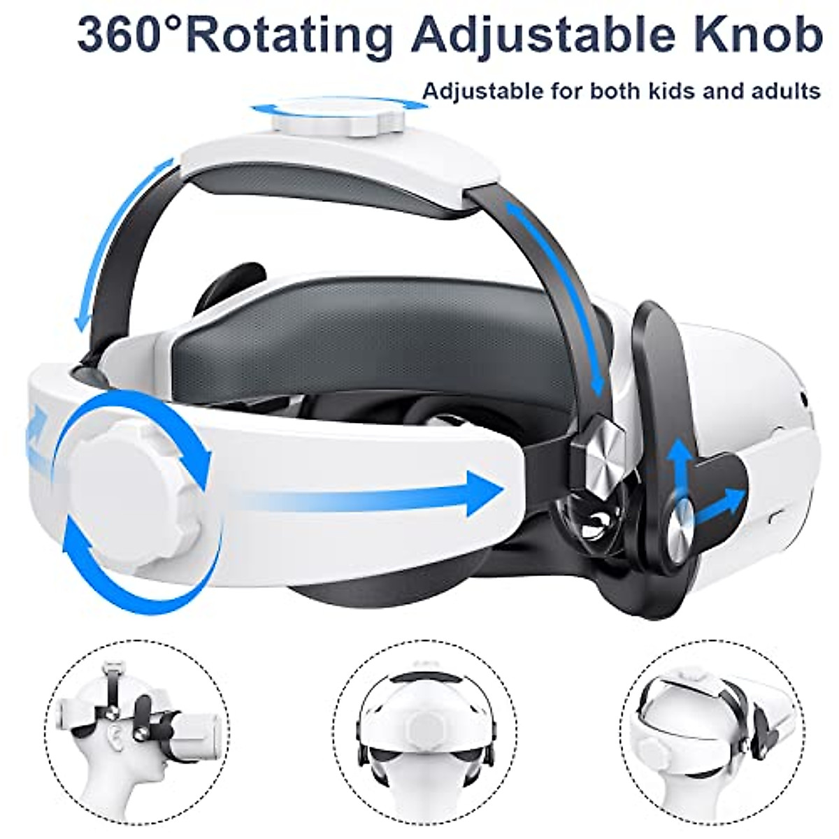 Head Strap for Oculus Quest 2, Lightweight Breathable Strap for Enhanced Support & Comfort in Oculus/Meta Quest 2 (Inclued Two Sets of Padding)