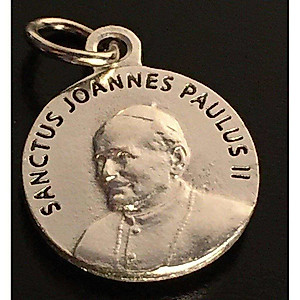 Catholically St. John Paul II Pope Ex-Indumentis Relic Medal - Silver-Tone