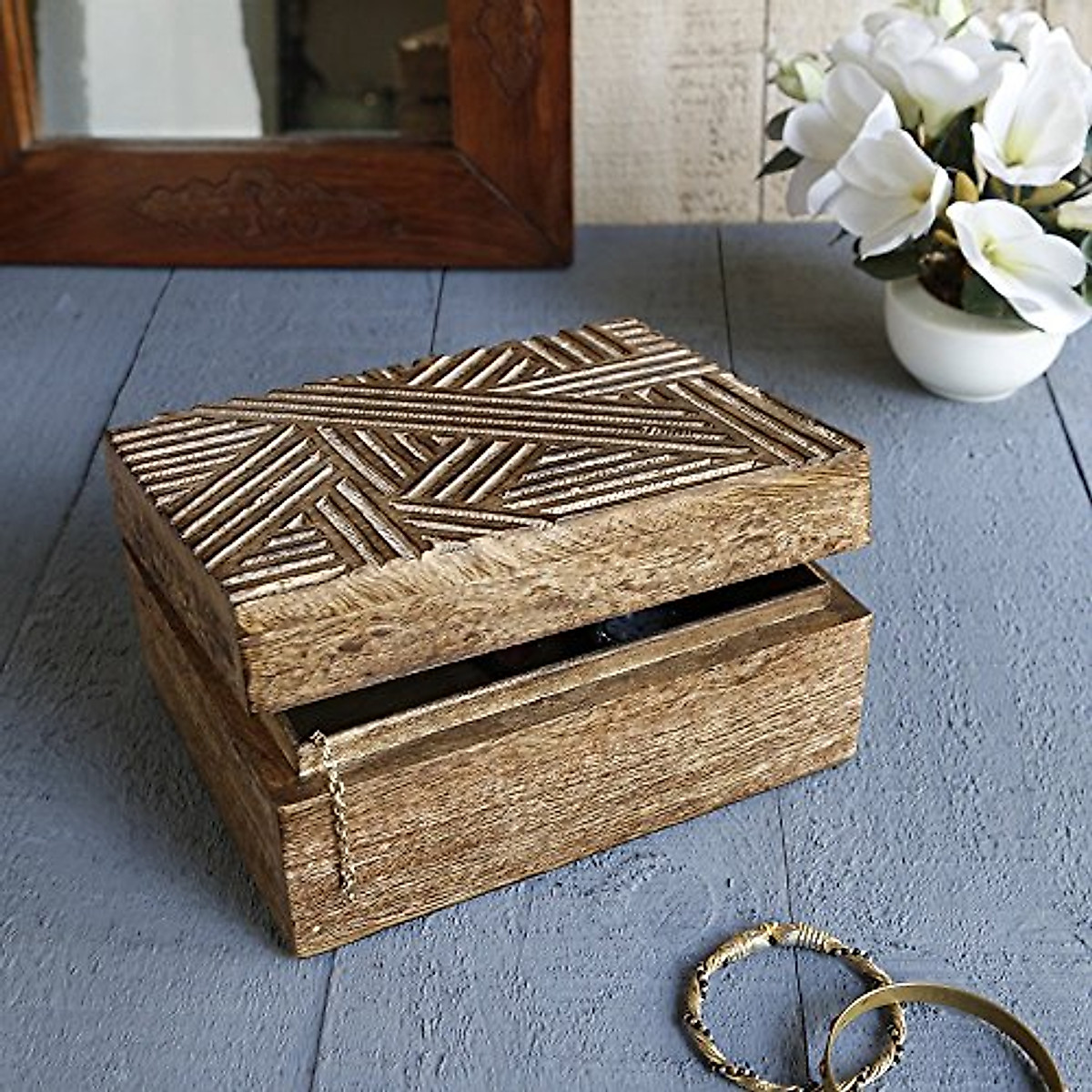 Handmade Wooden Jewelry Keepsake Box Storage Organizer Multipurpose Box Gift Boxes for Women