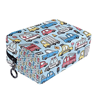 TBOUOBT Cosmetic Travel Bags, Makeup Case, Makeup Bag for Toiletries, Cartoon Various Cars