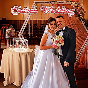 Meonum Acrylic Wedding Card Box for Reception Just Married Clear Wedding Card Holder with 8 Modes String Light and Card Sign, DIY Envelope Gift Card Container with Lock for Bridal Decoration