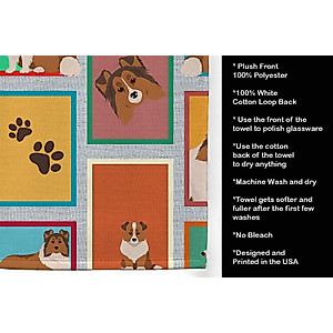 Caroline's Treasures MLM1121KTWL Lots of Sheltie Kitchen Towel Dish Cloths Guest Hand Towel Decorative Bathroom Towel for Face,Tea, Dishcloth, Kitchen and Bath