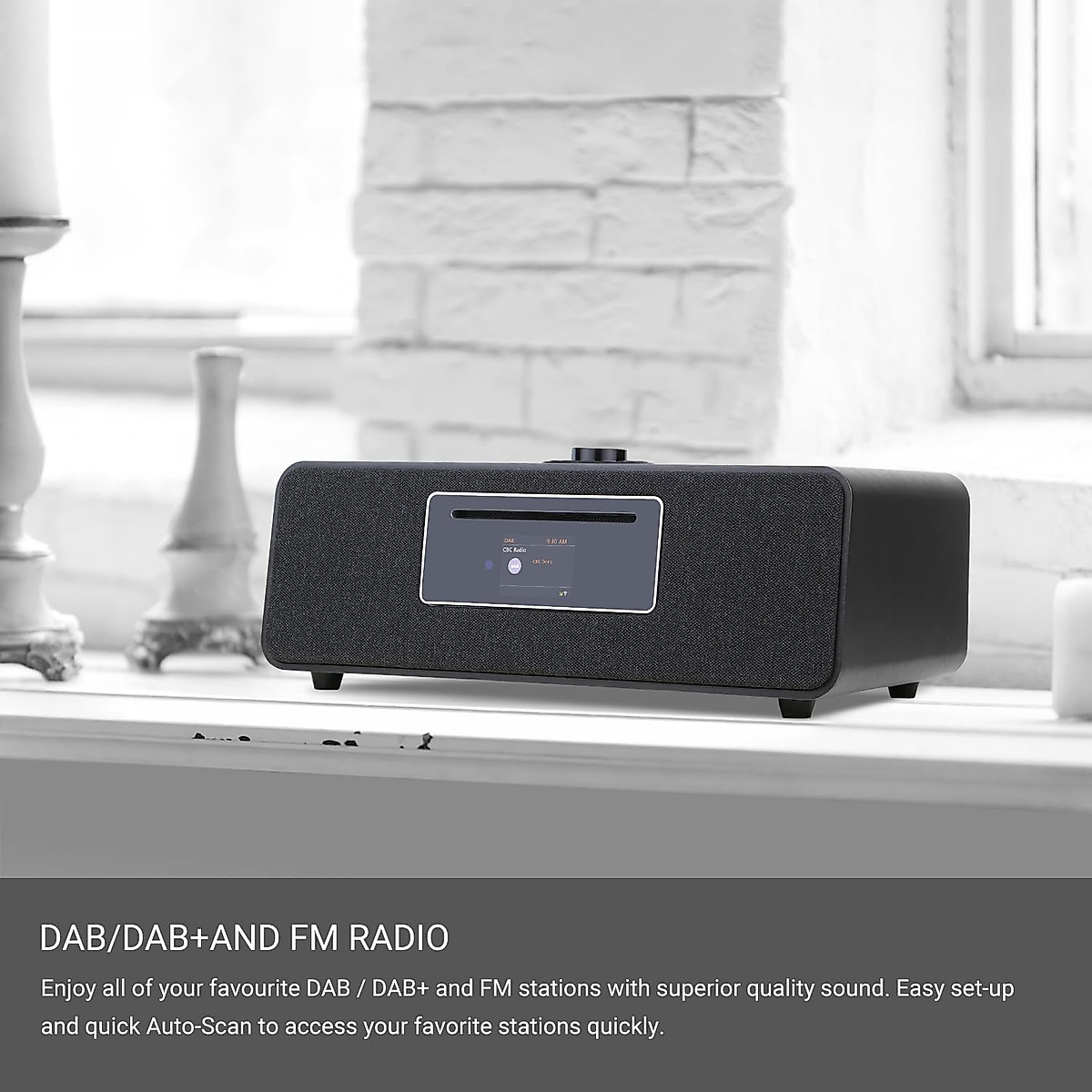 MS5 CD Player,FM Digital Radio,WiFi Internet Radio,Spotify Connect,Bluetooth Speaker,Dual Alarms Clock,USB Charging,Colour Display,Remote Control (Black Oak)