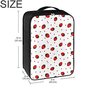 Nanmma Waterproof Shoe Box Bags Pouches Red Strawberry for Travel Storage Organizer Bag