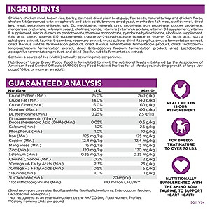 NutriSource Puppy Food, Made with Chicken and Rice, Large Breed, with Wholesome Grains, 30LB, Dry Dog Food
