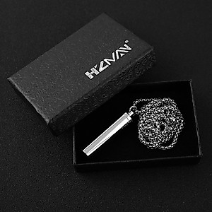 HZMAN Capsule Pendant Necklace Stainless Steel Cremation Urn Jewelry Ashes, 5 sizes (XL)