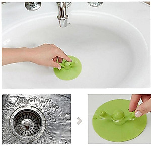 Shower Drain Stopper Silicone Bathtub Sink Stopper Hair Catcher Bathtub Strainers Protectors Cover for Kitchen Washroom Bathroom