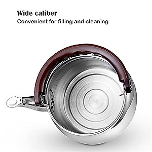 XENITE Tea Kettle Teapot Stainless Steel Boiling Water Tea Kettle Thicken Large Capacity Whistling Tea Pot Beep Reminder Teapot Suitable for Induction Cooker Tea Kettle Teapots (Size : 1.8L)