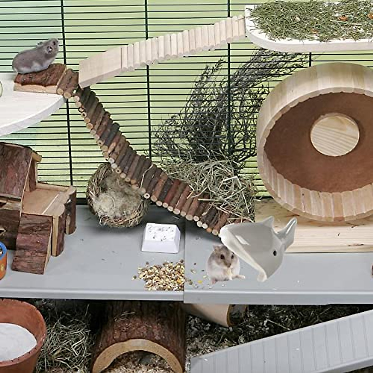 LIZHOUMIL Ceramic Hamster Hideout,Pet Hideout Hut Cave,Wear-Resistant Anti-bite,Hide Cooling Bed Caves Cage Also Suitable for Mice,Golden Bear,Other Small Animals